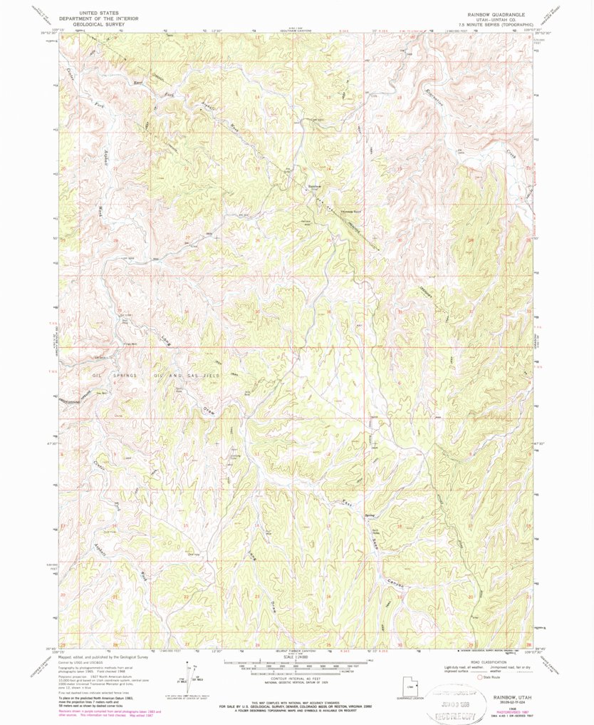 Rainbow, UT (1968, 24000-Scale) Map by United States Geological Survey ...