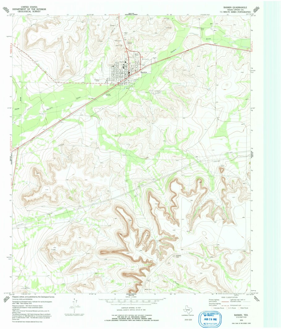 Rankin, TX (1970, 24000-Scale) Map by United States Geological Survey ...