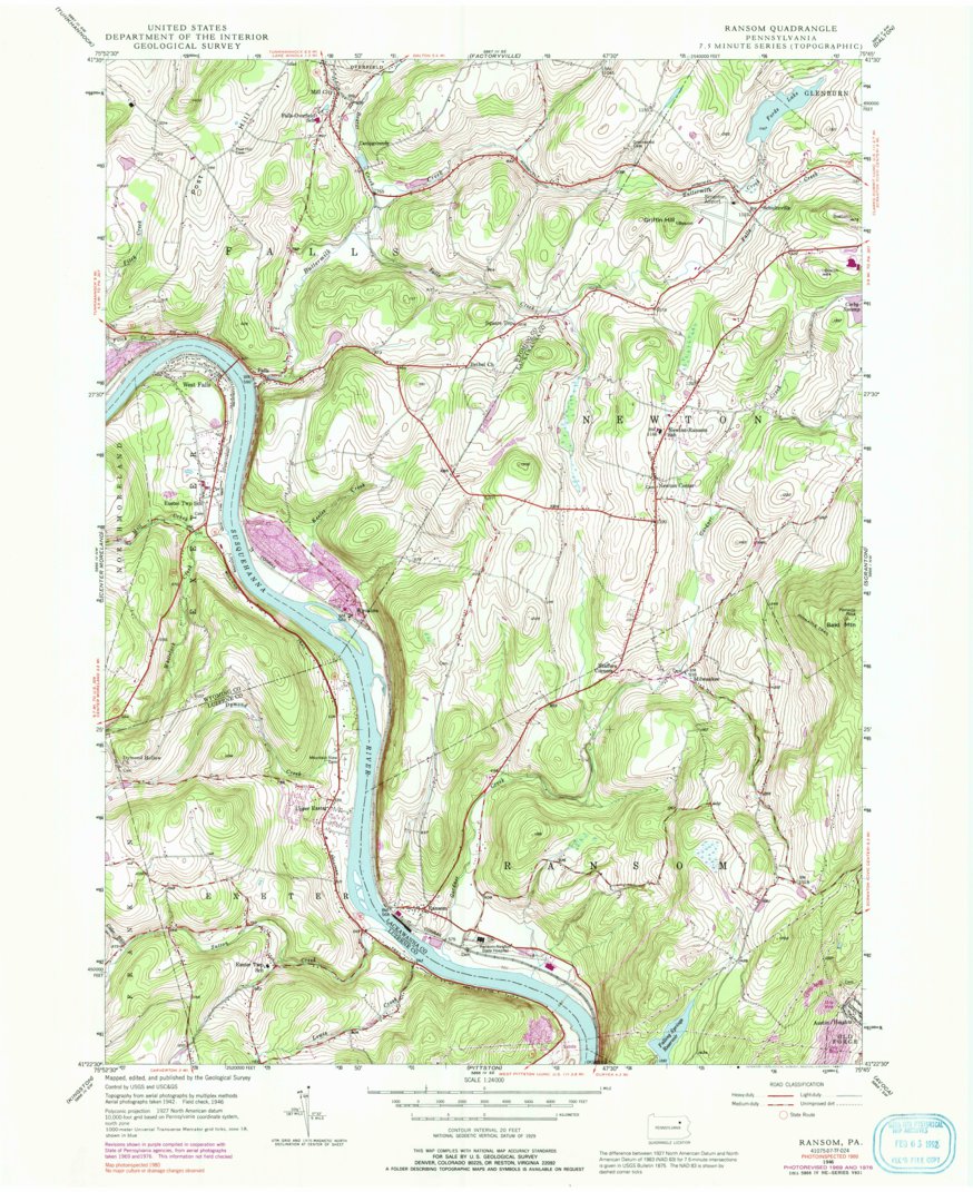 Ransom, PA (1946, 24000-Scale) Map by United States Geological Survey ...