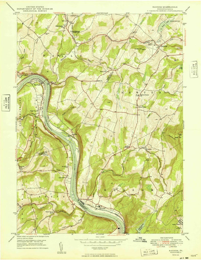 Ransom, PA (1949, 24000-Scale) Map by United States Geological Survey ...