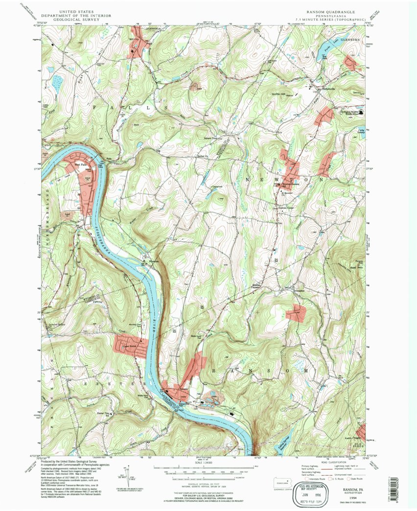 Ransom, PA (1994, 24000-Scale) Map by United States Geological Survey ...