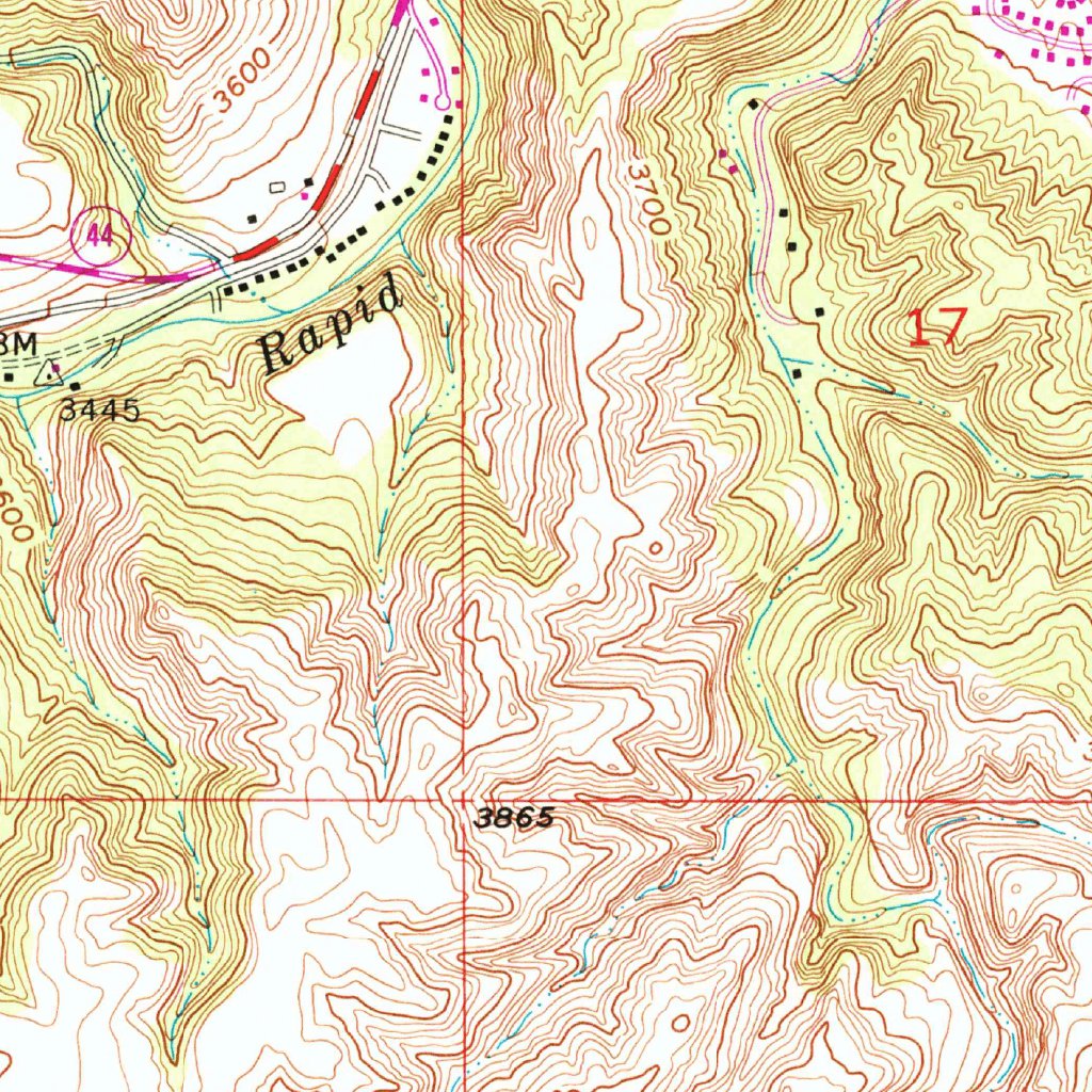 Rapid City West, SD (1953, 24000-Scale) Map by United States Geological ...
