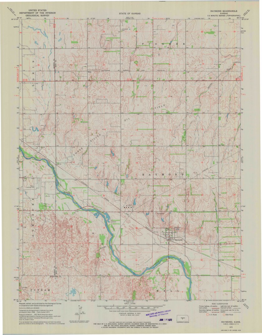 Raymond, KS (1970, 24000-Scale) Map by United States Geological Survey ...
