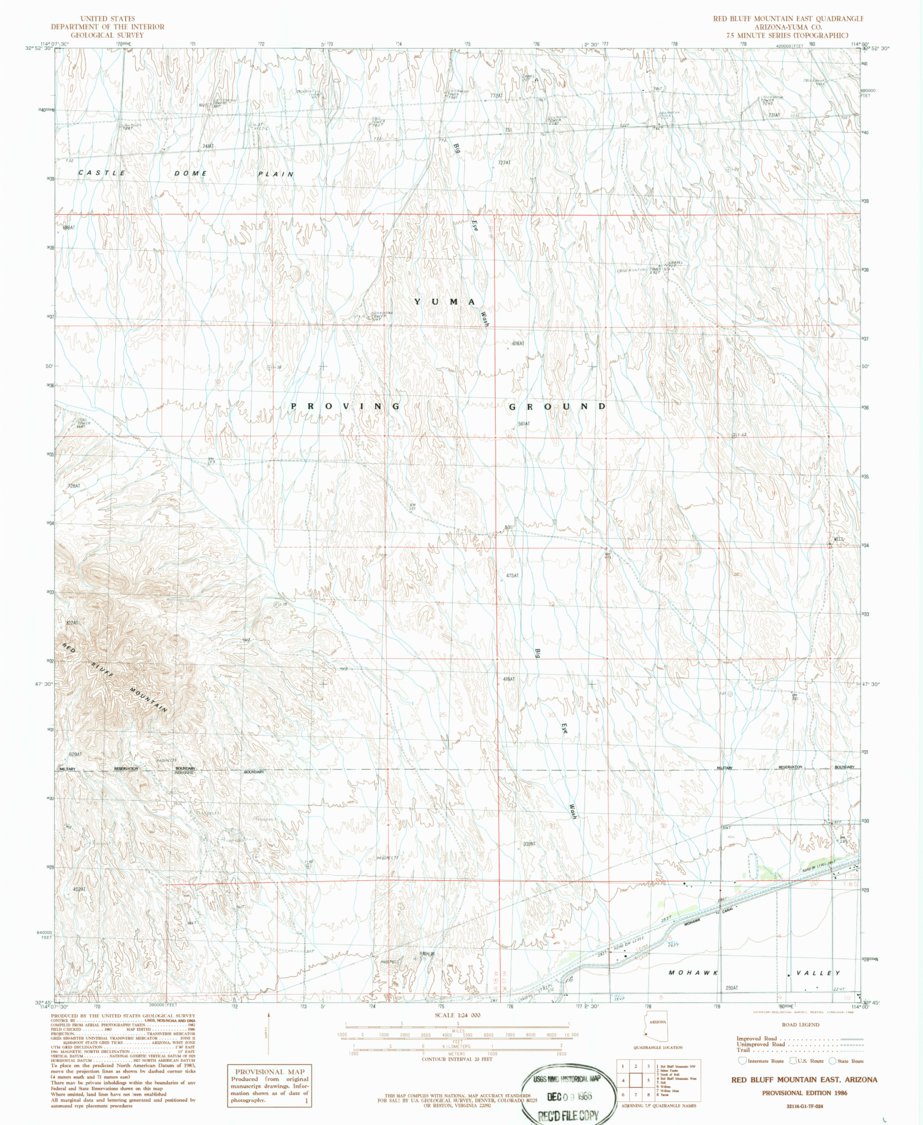 Red Bluff Mountain East, AZ (1986, 24000-Scale) Map by United States ...