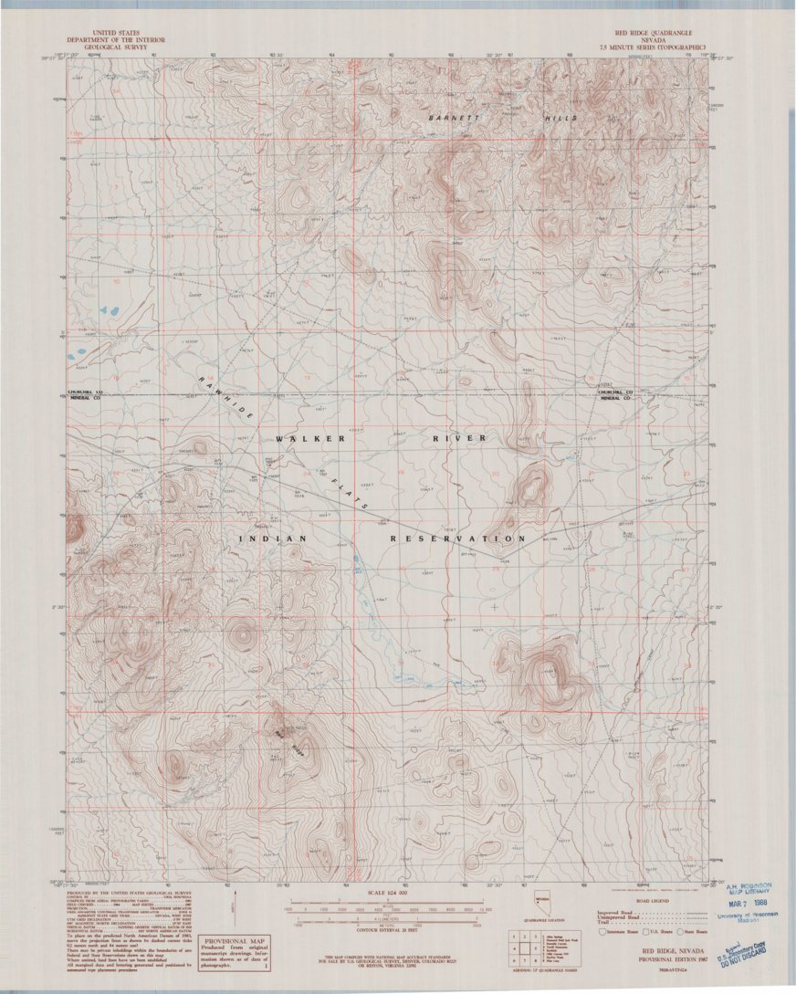 Red Ridge, NV (1987, 24000-Scale) Map by United States Geological ...