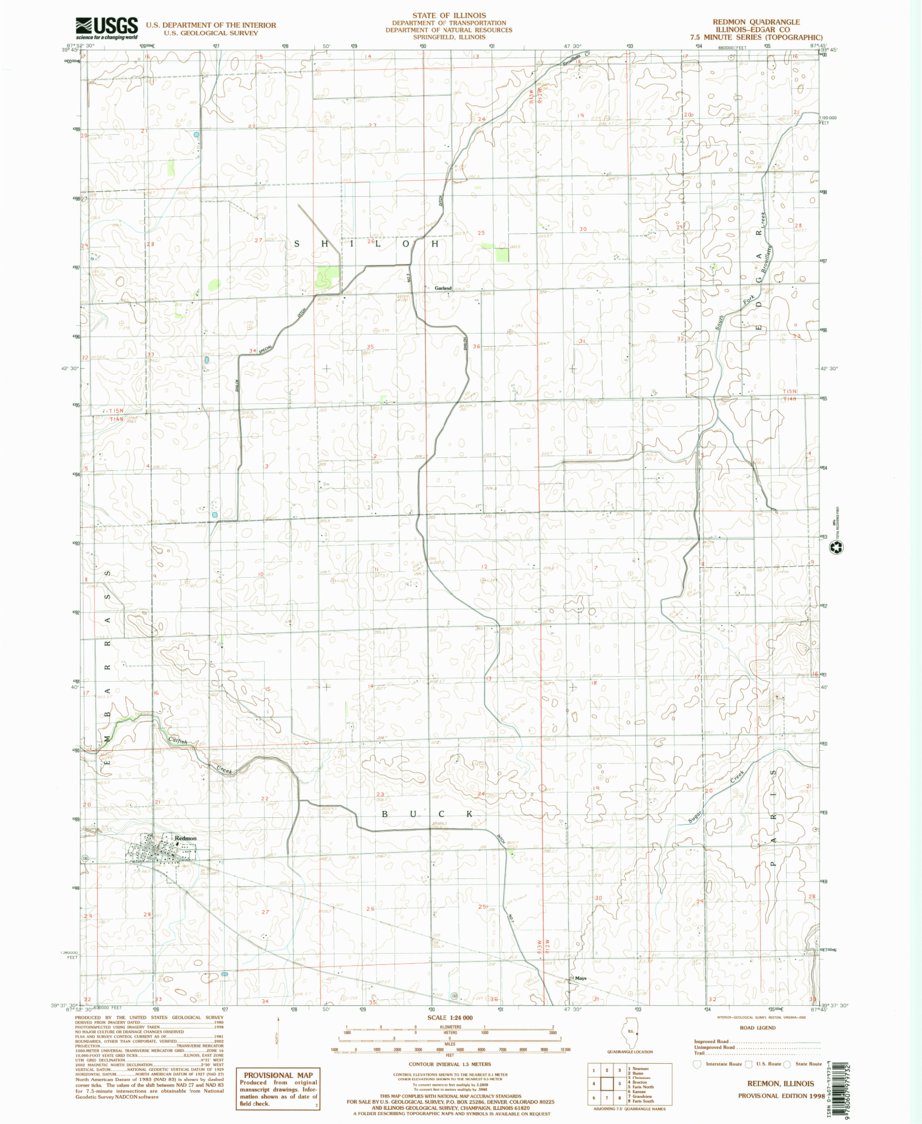 Redmon, IL (1998, 24000-Scale) Map by United States Geological Survey ...