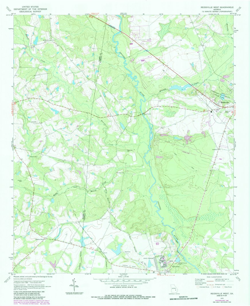 Reidsville West, GA (1970, 24000-Scale) Map by United States Geological ...