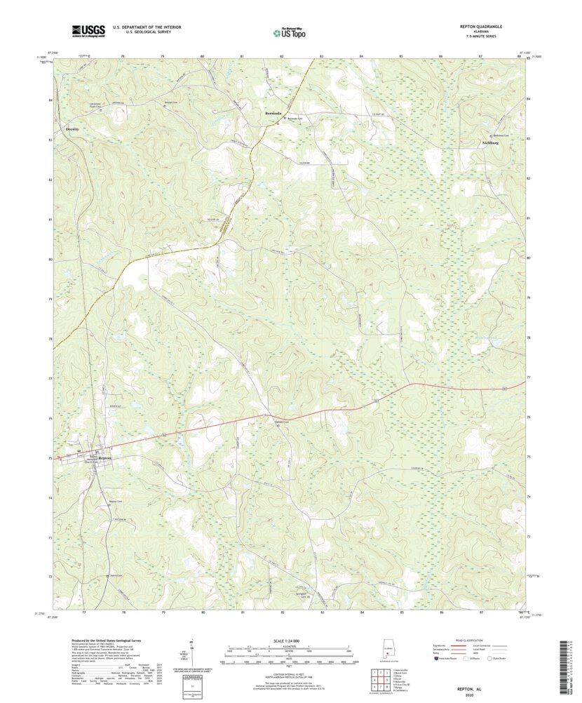 Repton, AL (2020, 24000-Scale) Map by United States Geological Survey ...