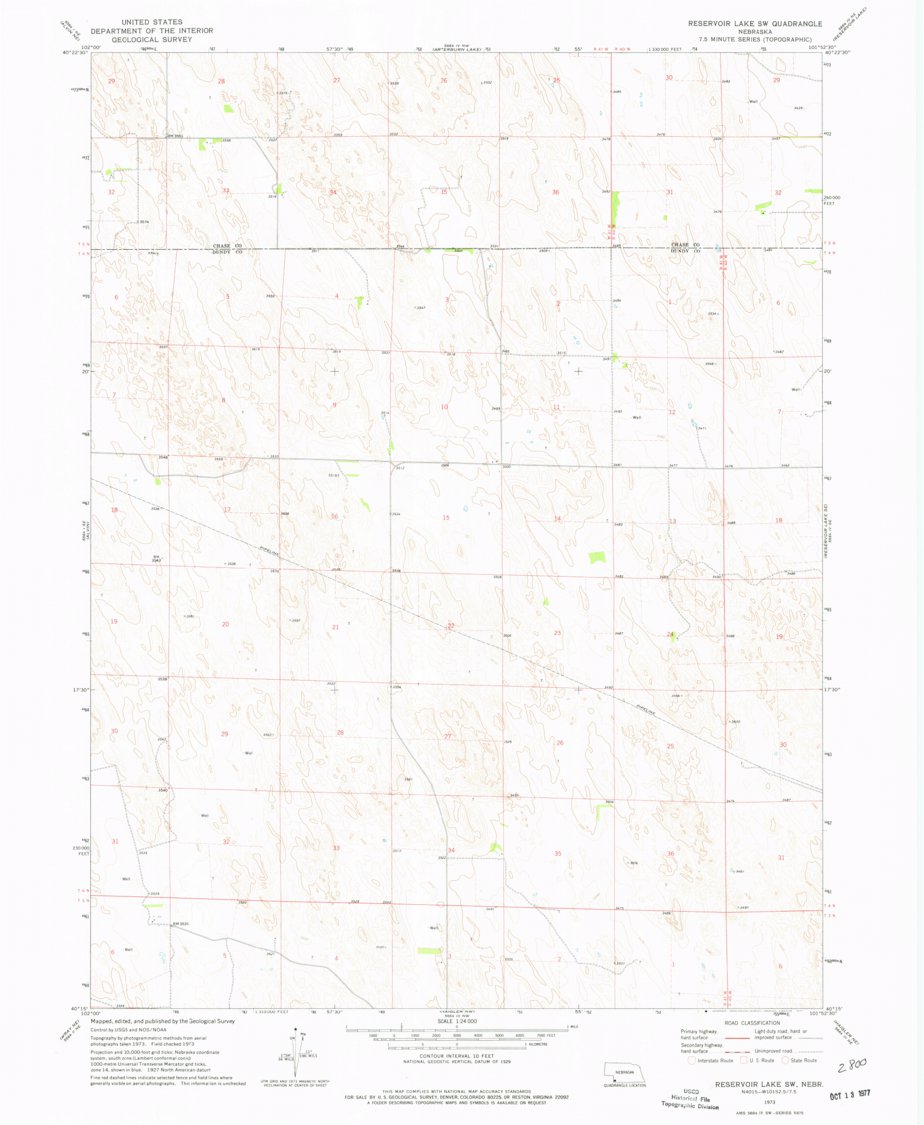 Reservoir Lake SW, NE (1973, 24000-Scale) Map by United States ...