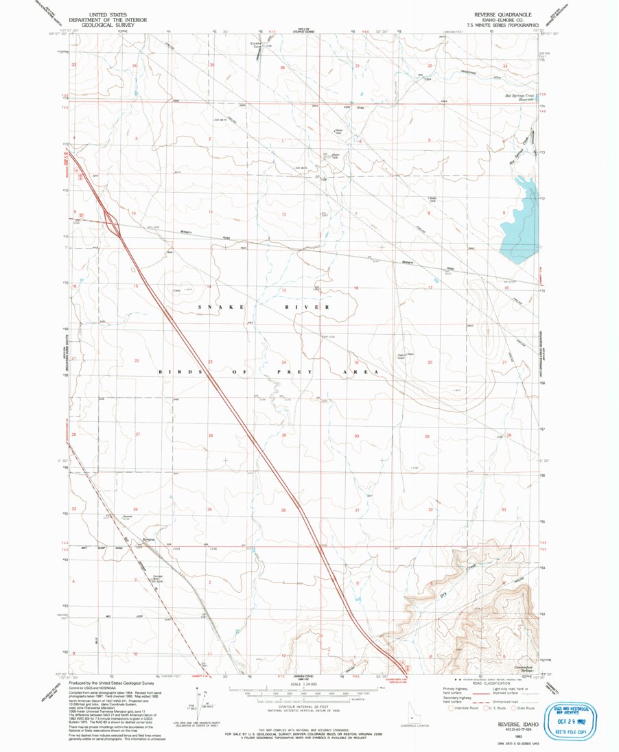Reverse, ID (1992, 24000-Scale) Map by United States Geological Survey ...