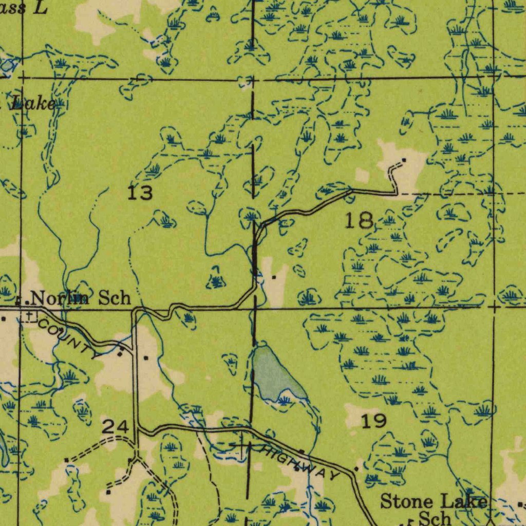 Rib Lake, WI (1949, 48000-Scale) Map by United States Geological Survey ...