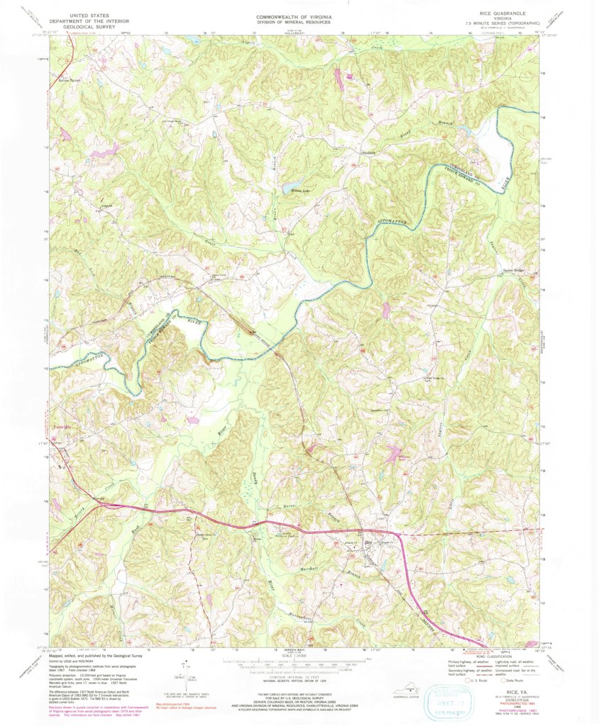 Rice, VA (1968, 24000-Scale) Map by United States Geological Survey ...