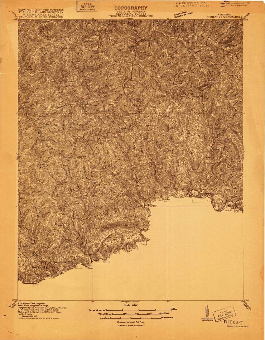 Richlands, VA (1915, 48000-Scale) Map by United States Geological ...