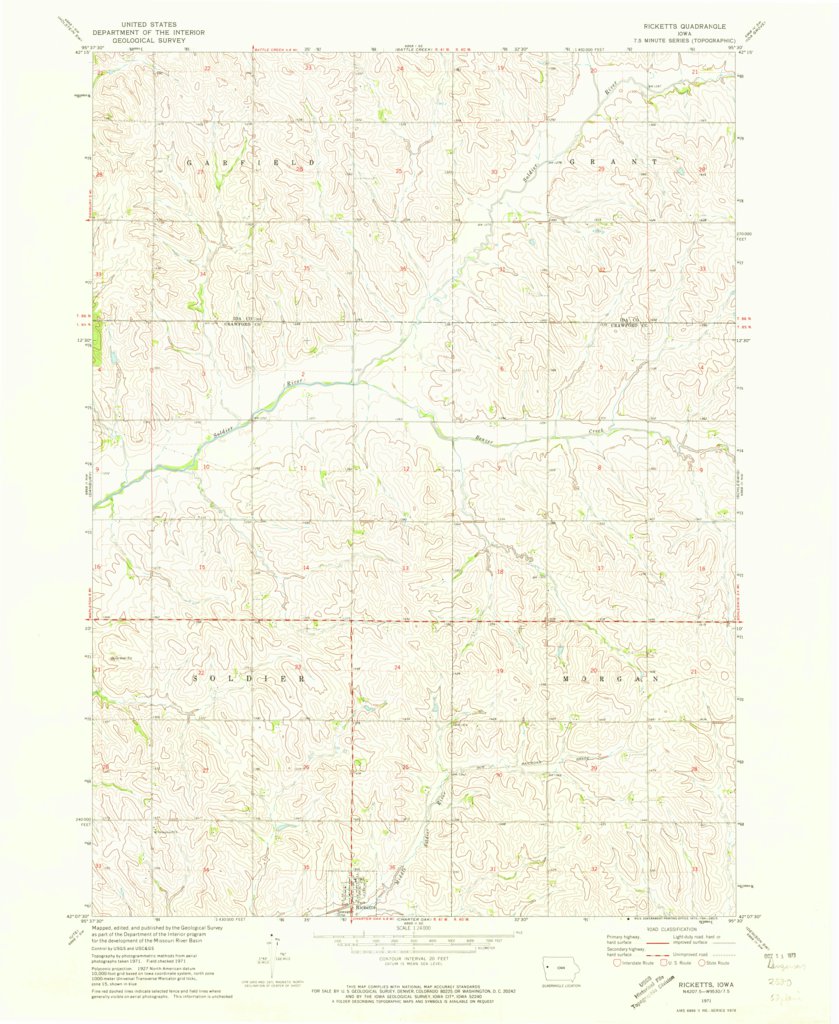 Ricketts, IA (1971, 24000-Scale) Map by United States Geological Survey ...