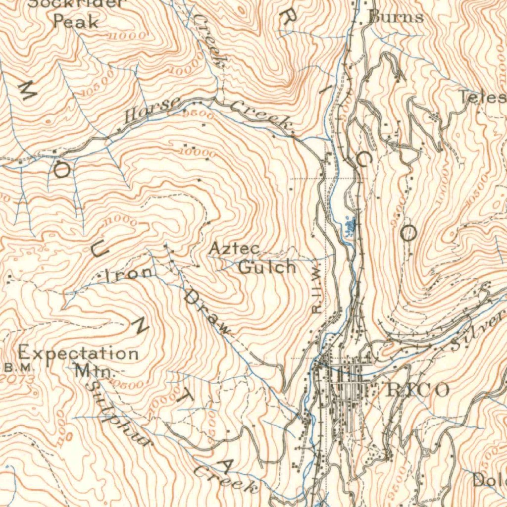 Rico, CO (1899, 62500-Scale) Map by United States Geological Survey ...