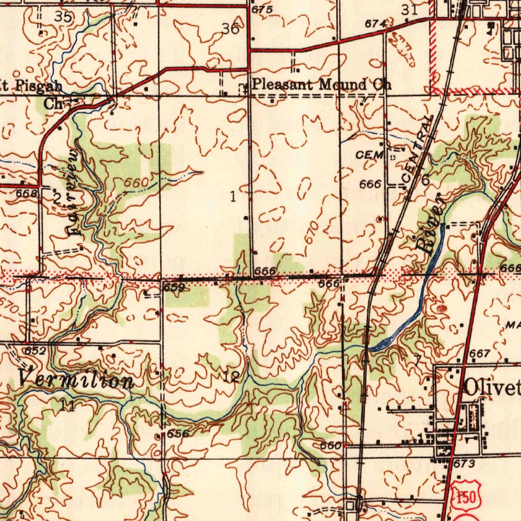 Ridge Farm, IL-IN (1947, 62500-Scale) Map by United States Geological ...