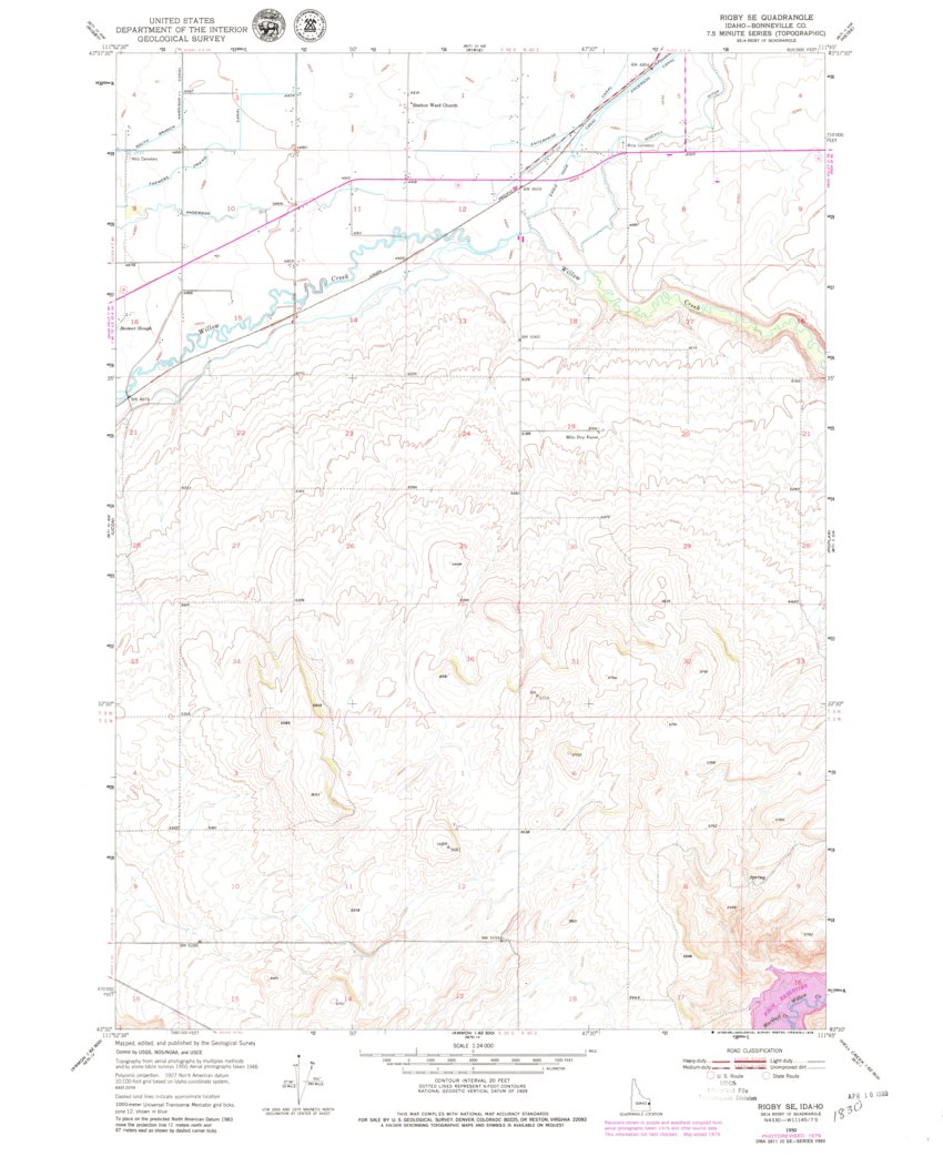 Rigby SE, ID (1950, 24000-Scale) Map by United States Geological Survey ...