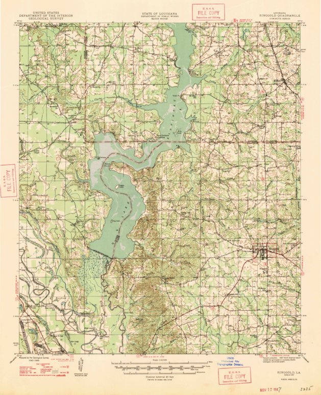 Ringgold, LA (1947, 62500-Scale) Map by United States Geological Survey ...
