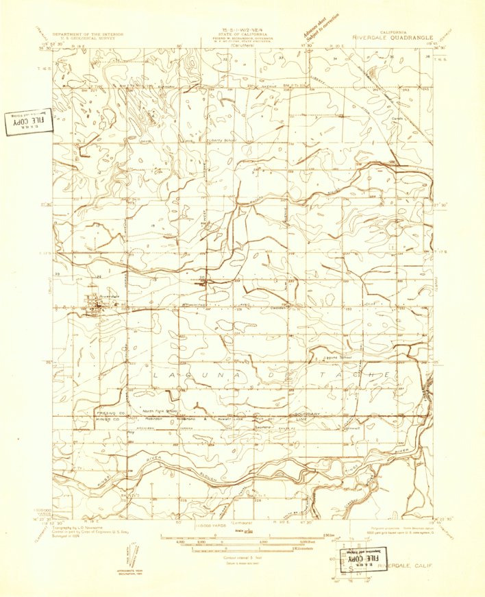 Riverdale, CA (1924, 31680-Scale) Map by United States Geological ...