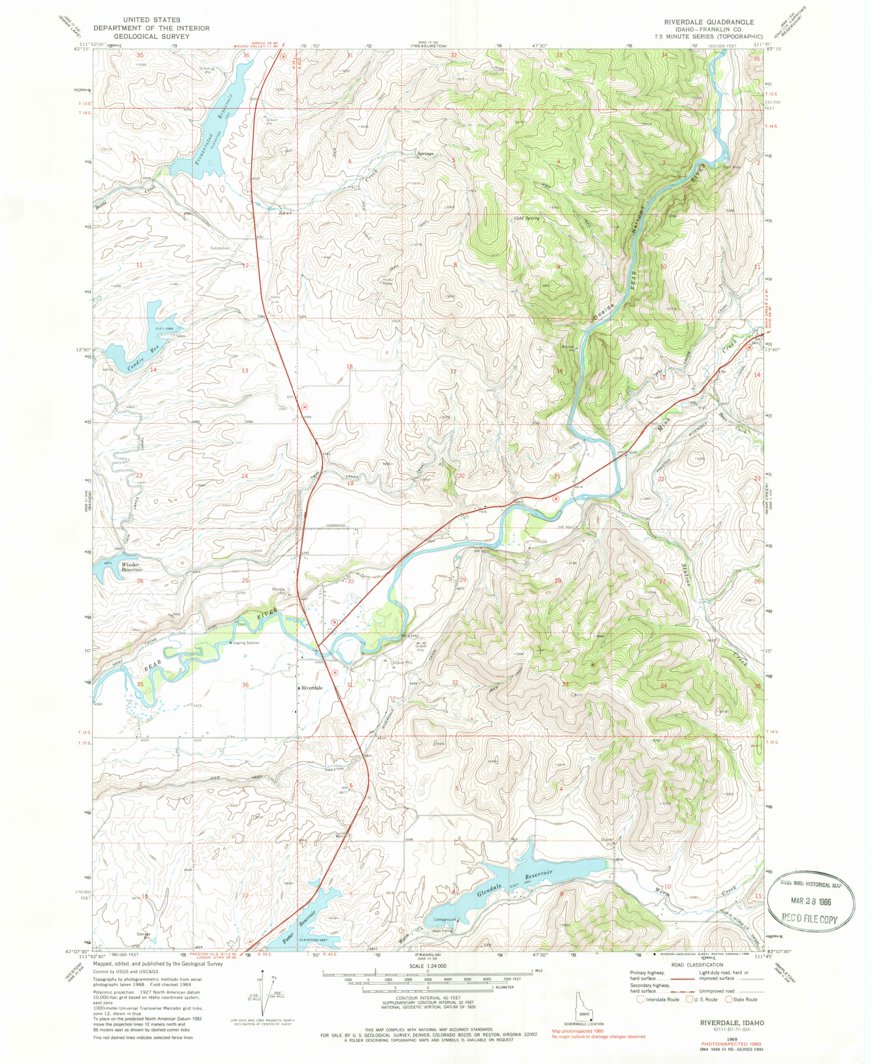 Riverdale, ID (1969, 24000-Scale) Map by United States Geological ...