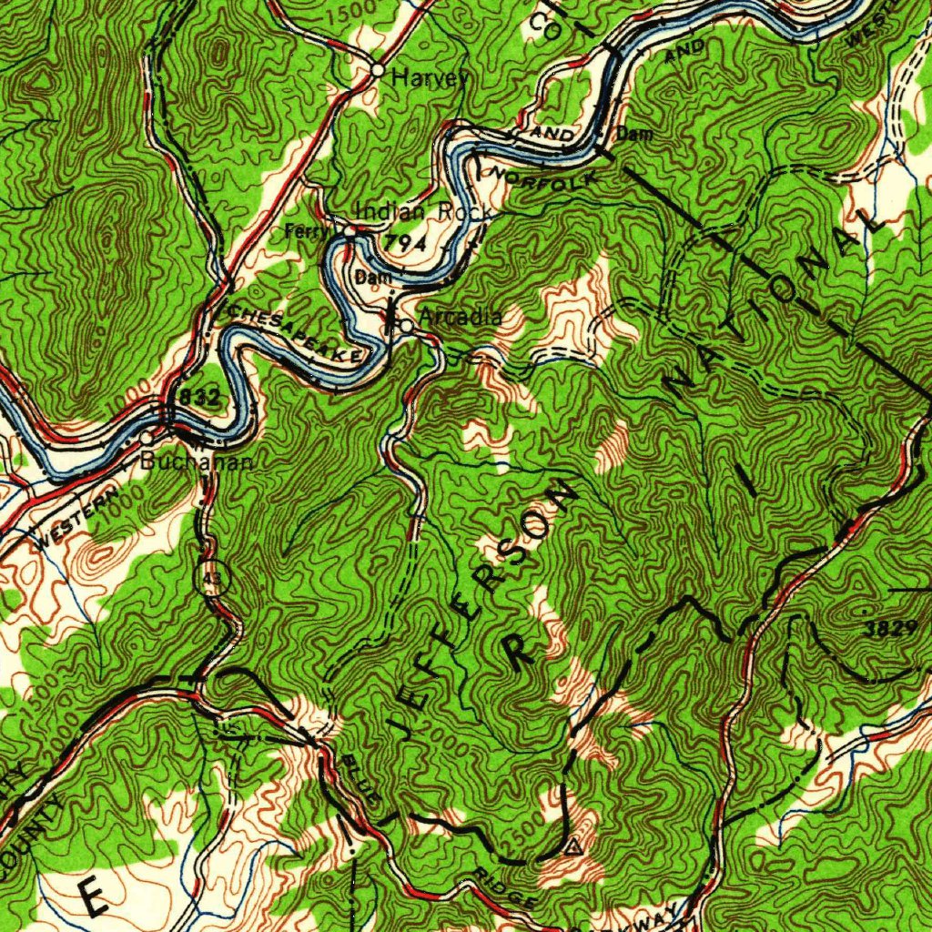 Roanoke, VA-WV (1959, 250000-Scale) Map by United States Geological ...