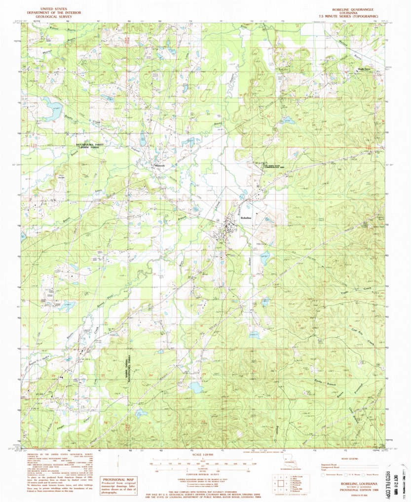 Robeline, LA (1988, 24000-Scale) Map by United States Geological Survey ...