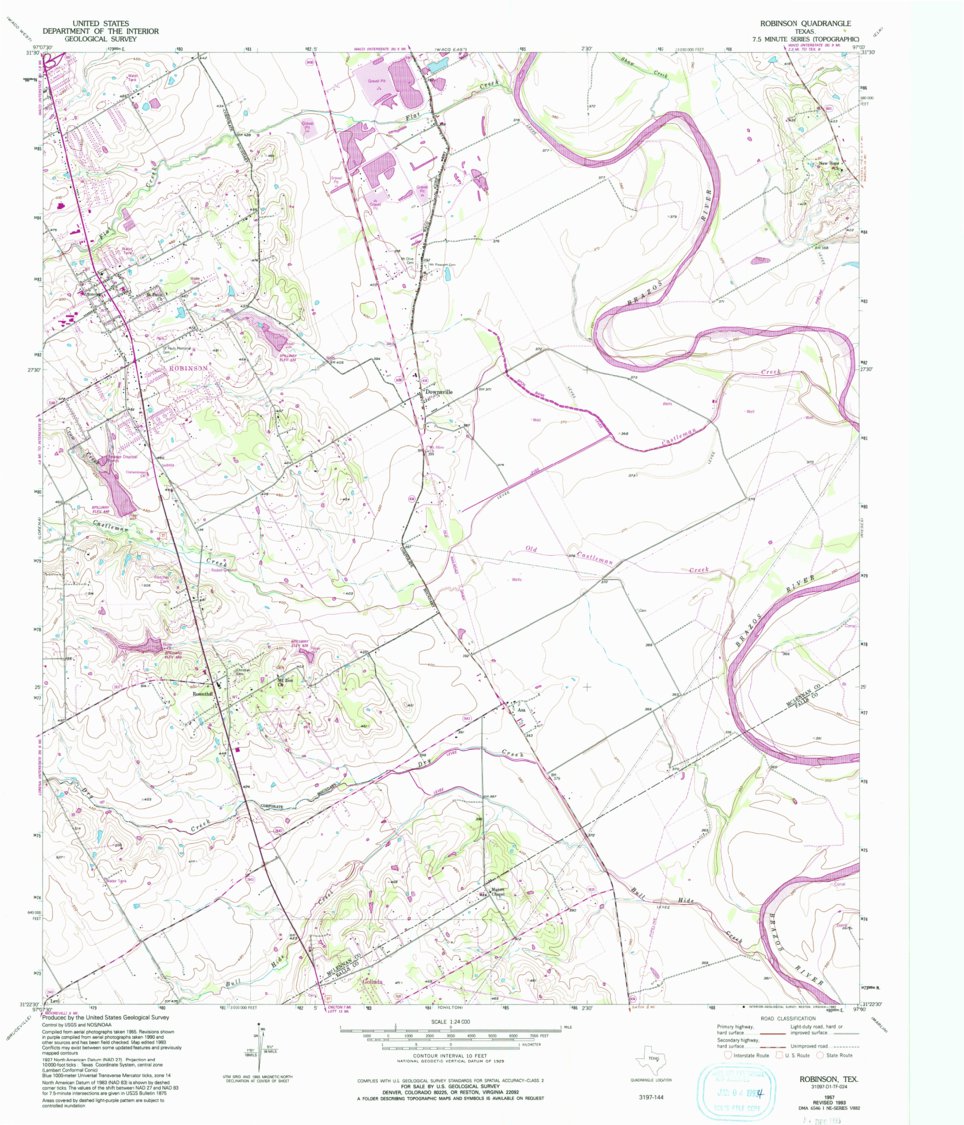 Robinson, TX (1957, 24000-Scale) Map by United States Geological Survey ...