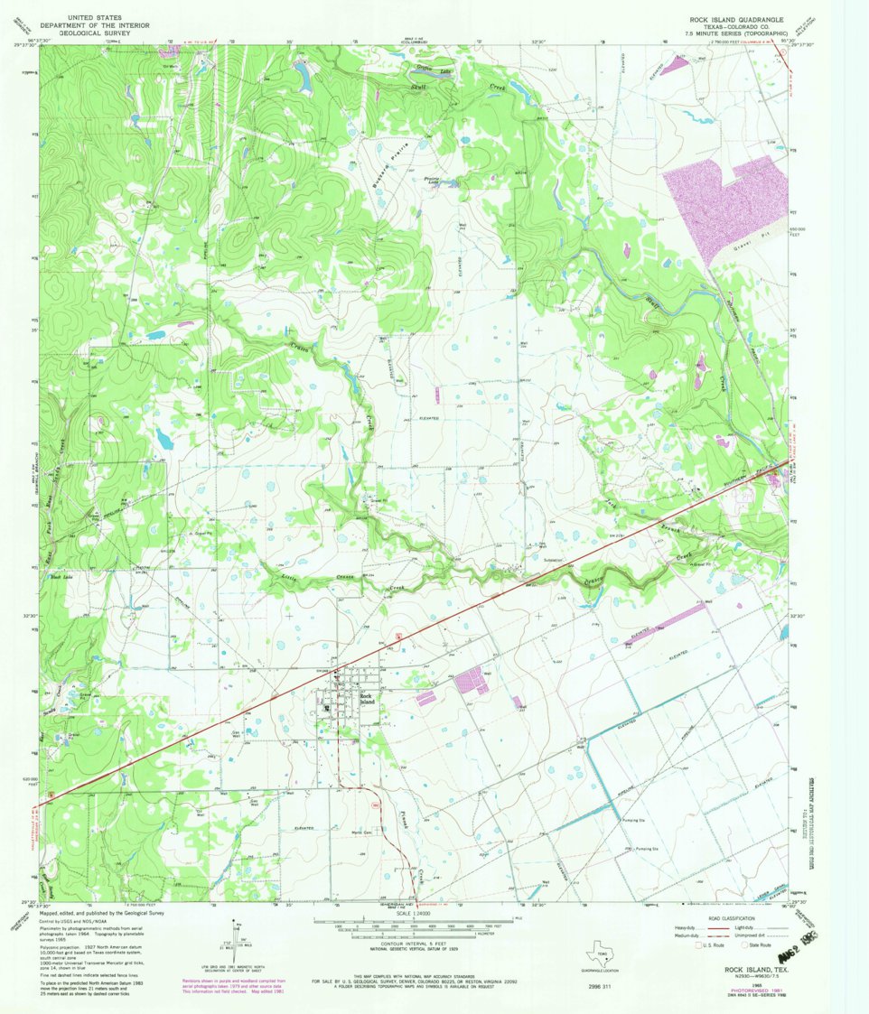 Rock Island, TX (1965, 24000-Scale) Map by United States Geological ...