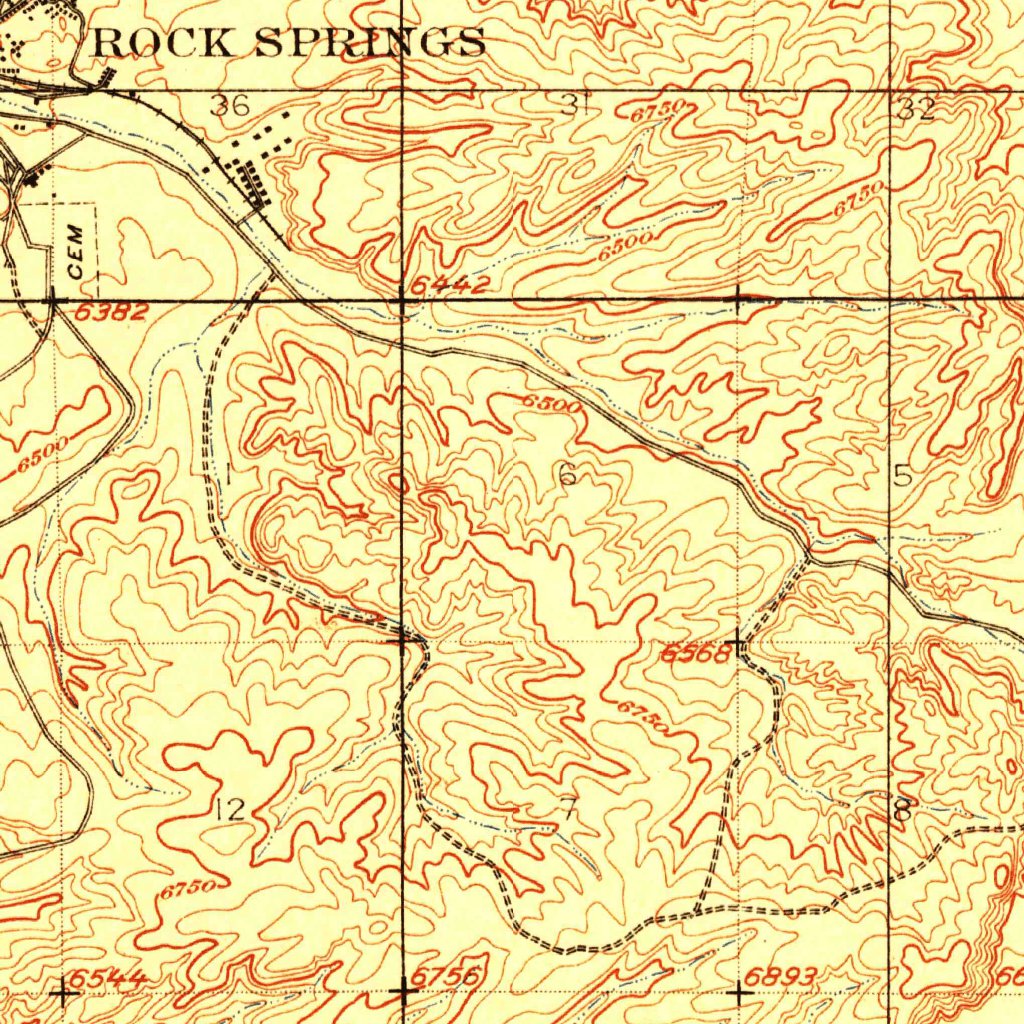 Rock Springs, WY (1910, 62500-Scale) Map by United States Geological ...