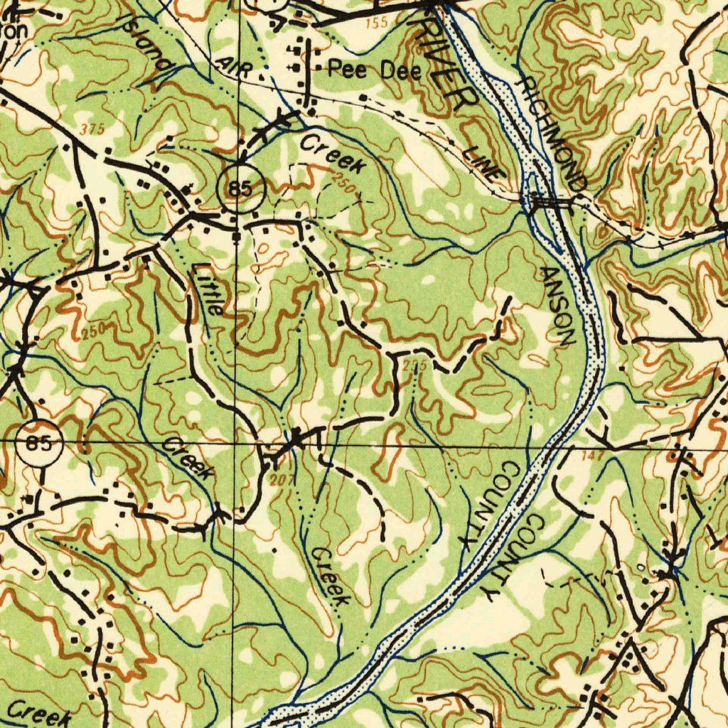 Rockingham, NC-SC (1942, 125000-Scale) Map by United States Geological ...