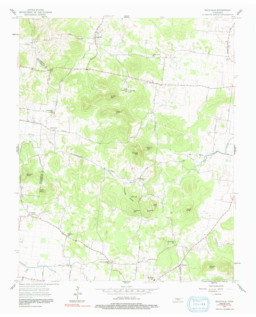 Rockvale, TN (1957, 24000-Scale) Map by United States Geological Survey ...