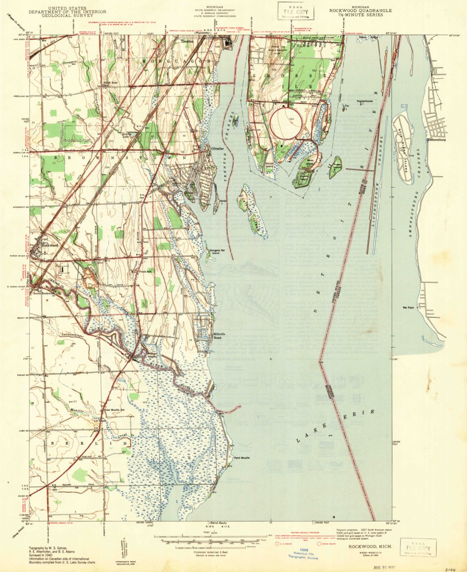 Rockwood, MI (1942, 24000-Scale) Map by United States Geological Survey ...