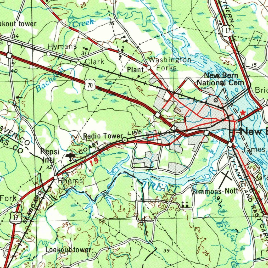 Rocky Mount, NC (1953, 250000-Scale) Map by United States Geological ...