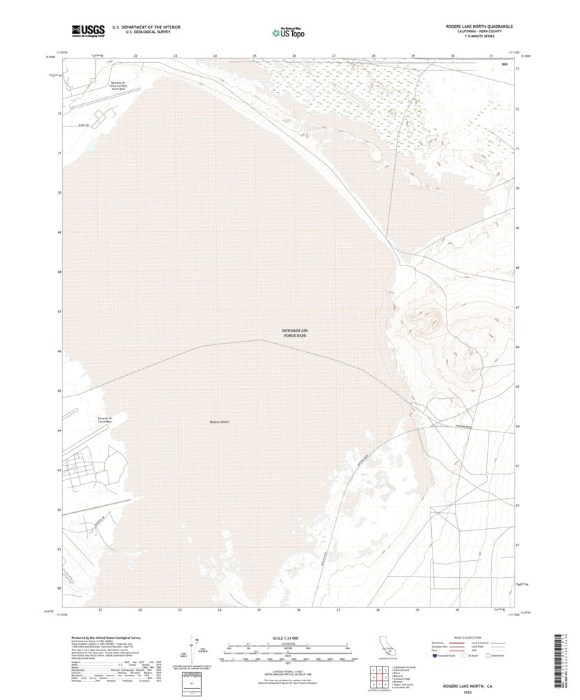 Rogers Lake North, CA (2022, 24000-Scale) Map by United States ...