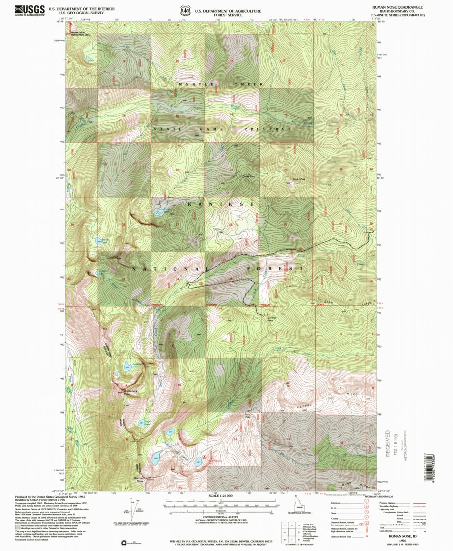 Roman Nose, ID (1996, 24000-Scale) Map by United States Geological ...