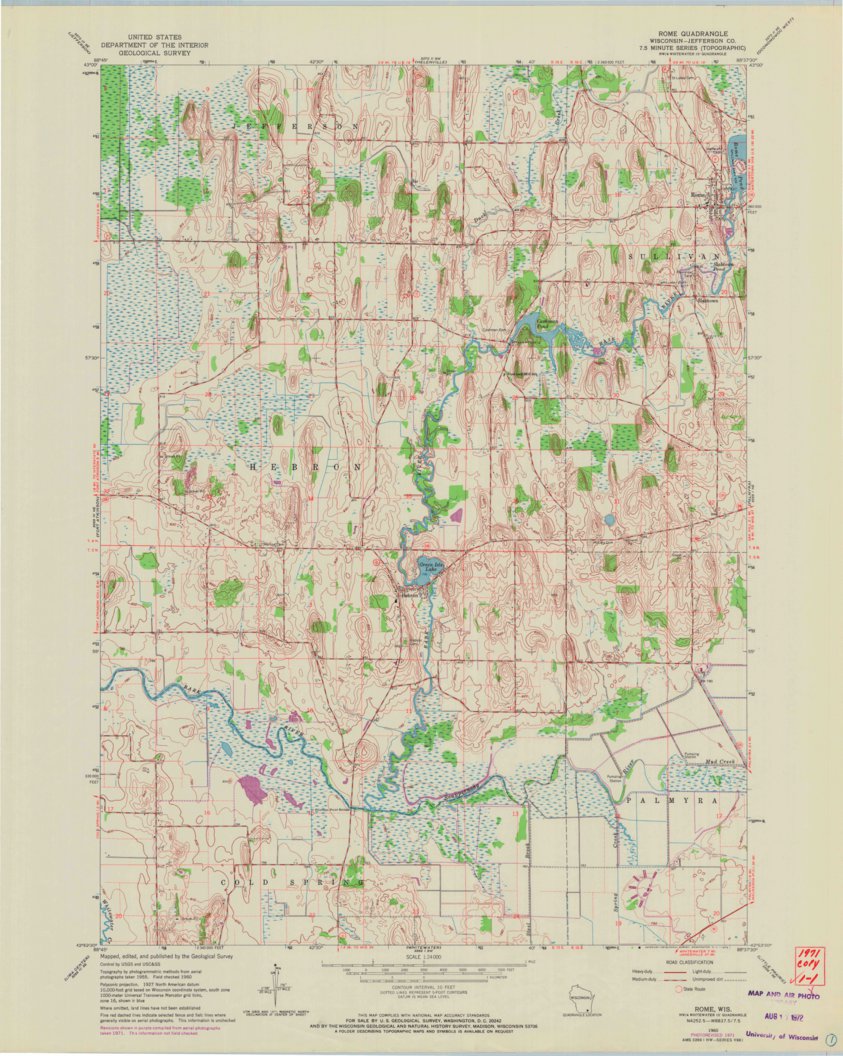 Rome, WI (1960, 24000-Scale) Map by United States Geological Survey ...
