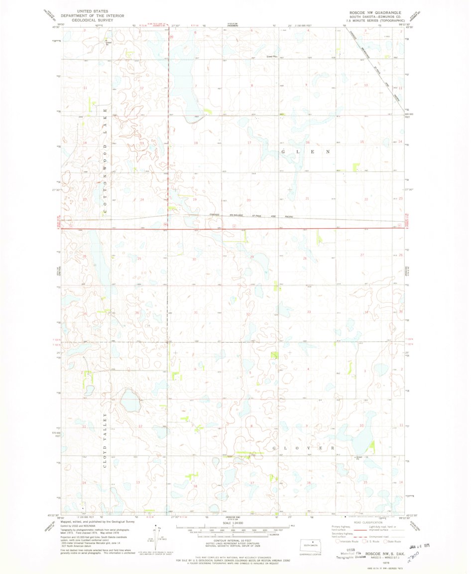 Roscoe NW, SD (1978, 24000-Scale) Map by United States Geological ...