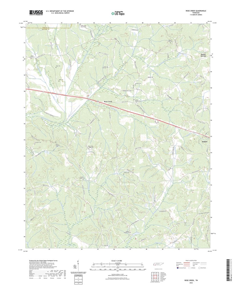 Rose Creek, TN (2022, 24000-Scale) Map by United States Geological ...