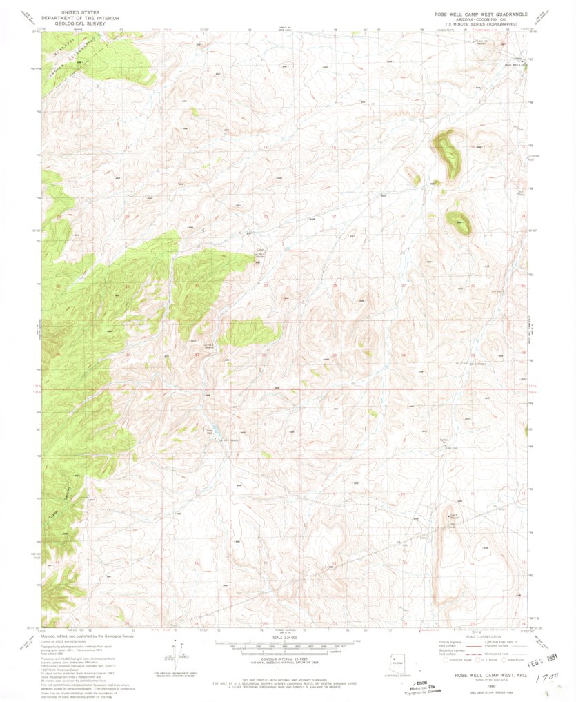 Rose Well Camp West, AZ (1980, 24000-Scale) Map by United States ...