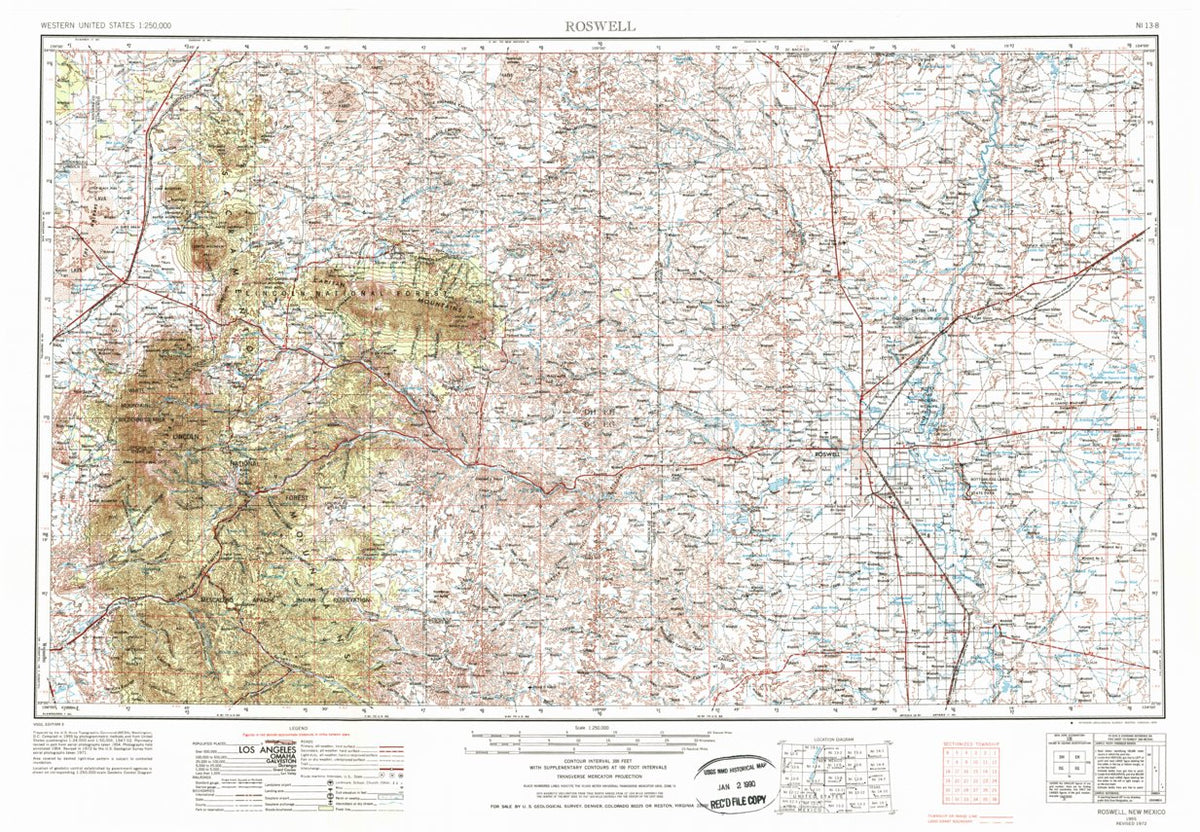 Roswell, NM (1955, 250000-Scale) Map by United States Geological Survey ...