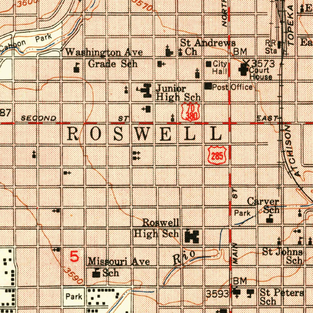 Roswell North, NM (1949, 24000-Scale) Map by United States Geological ...