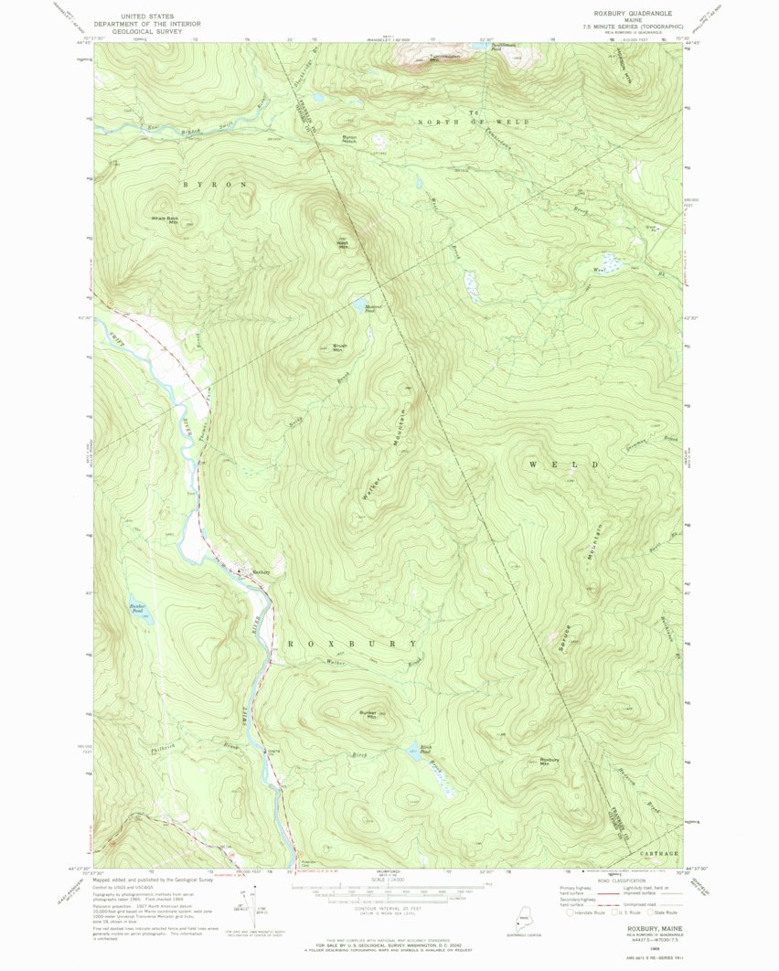 Roxbury, ME (1969, 24000-Scale) Map by United States Geological Survey ...