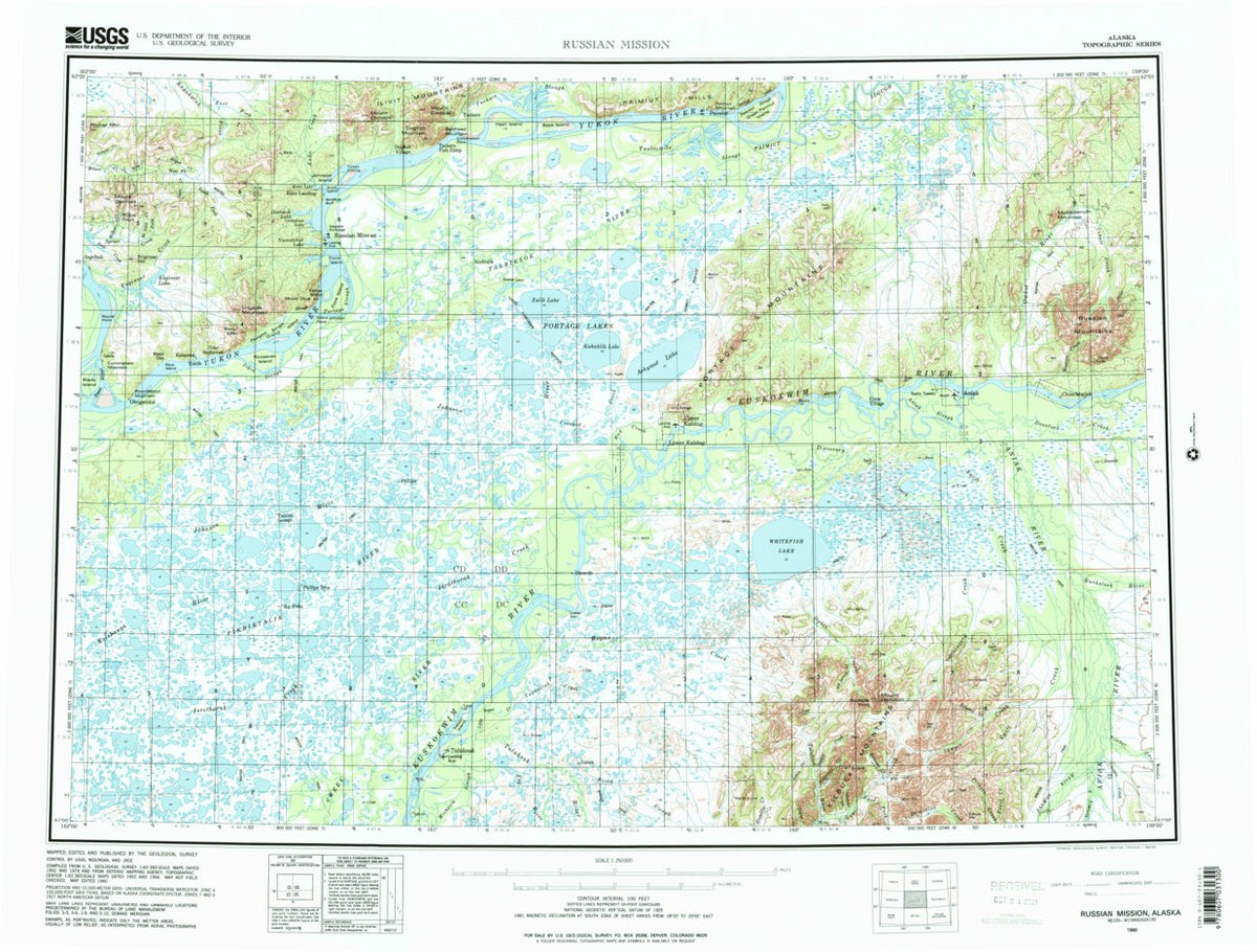 Russian Mission, AK (1980, 250000-Scale) Map by United States ...