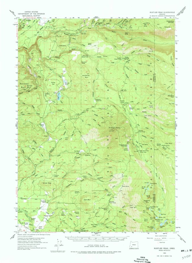 Rustler Peak, OR (1955, 62500-Scale) Map by United States Geological ...