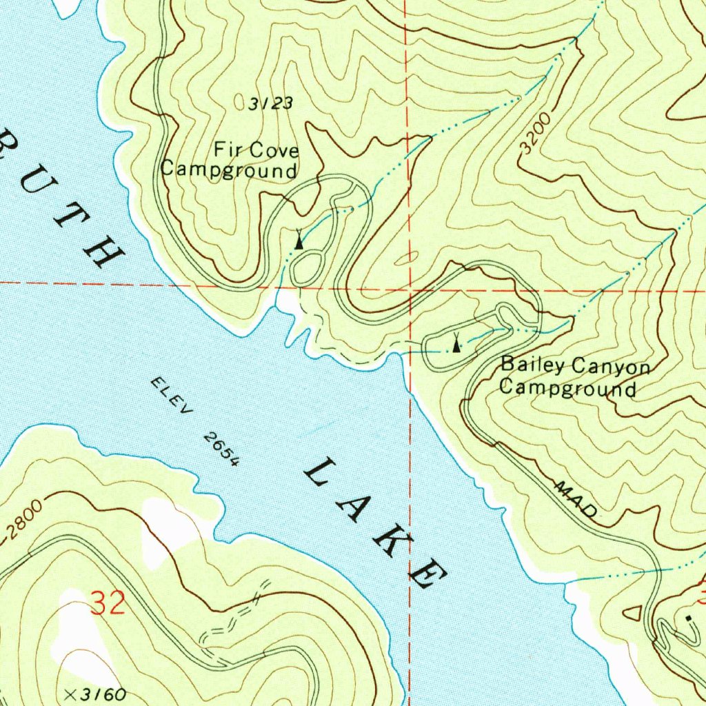 Ruth Lake, CA (1978, 24000-Scale) Map by United States Geological ...