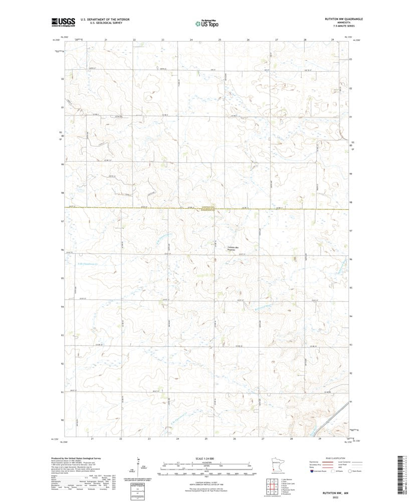 Ruthton NW, MN (2022, 24000-Scale) Map by United States Geological ...
