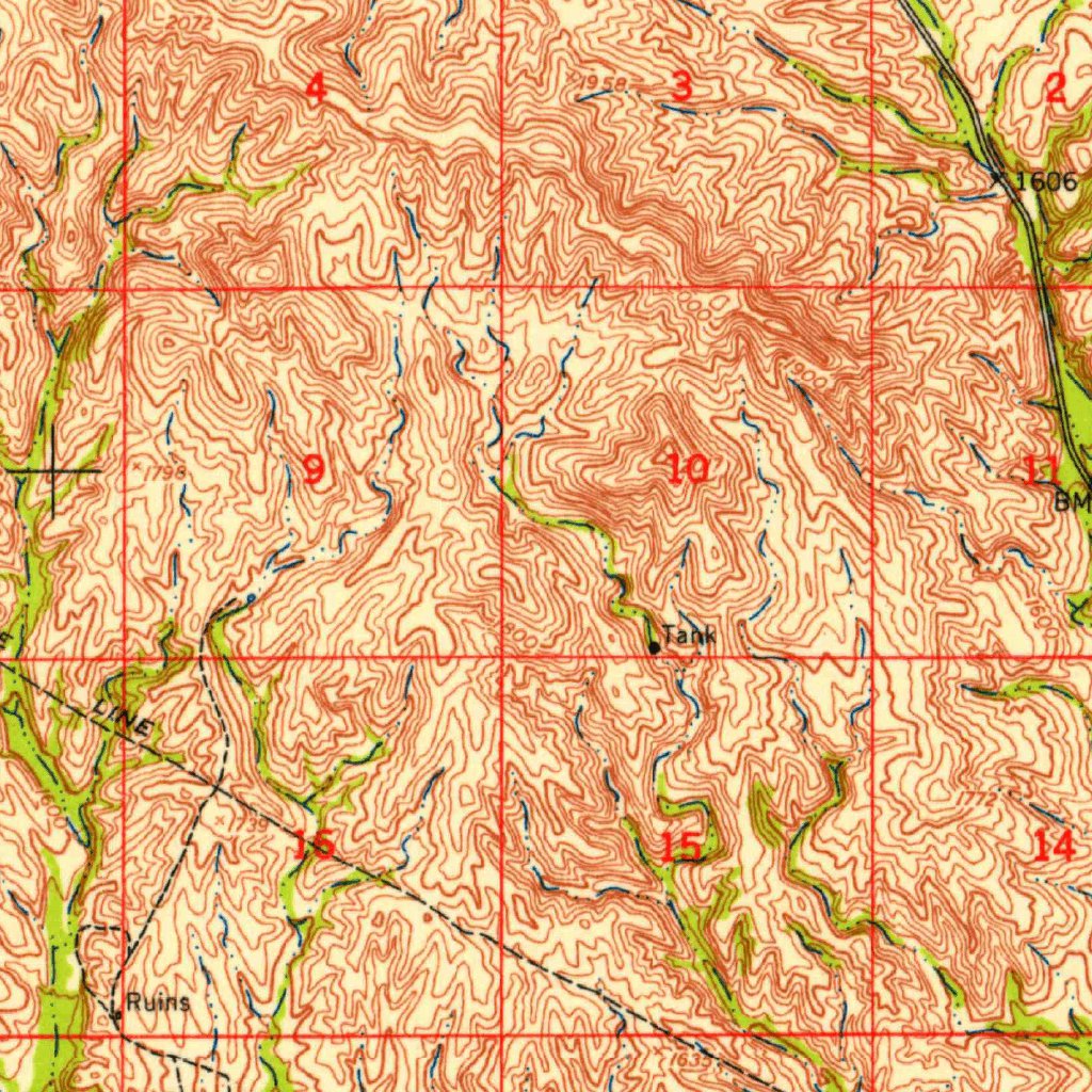 Saddle Mountain, OK (1950, 62500-Scale) Map by United States Geological ...