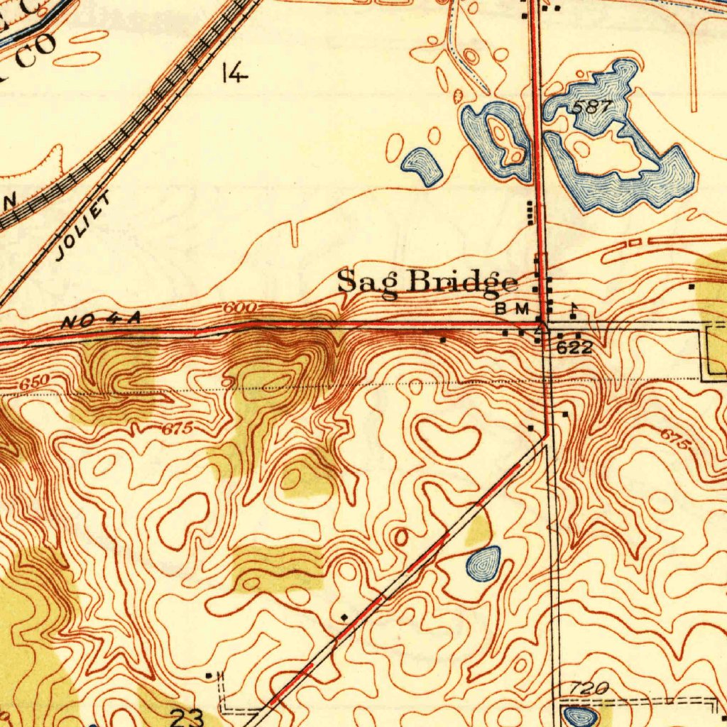 Sag Bridge, IL (1928, 24000-Scale) Map by United States Geological ...