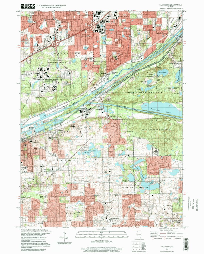 Sag Bridge, IL (1997, 24000-Scale) Map by United States Geological ...
