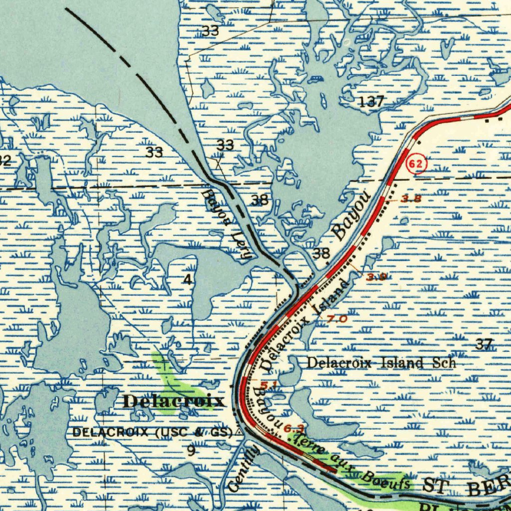 Saint Bernard, LA (1942, 62500-Scale) Map by United States Geological ...